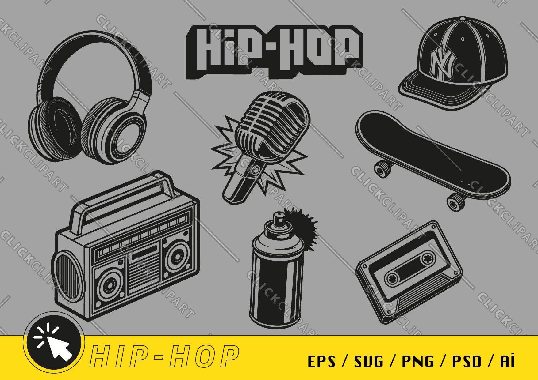 Hip Hop SVG Rap SVG 80s SVG Old School Silhouette Svg Bundle Clip Art ...