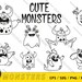 Cute Monster Clipart Monster PNG Funny Halloween SVG Svg Files Svg ...