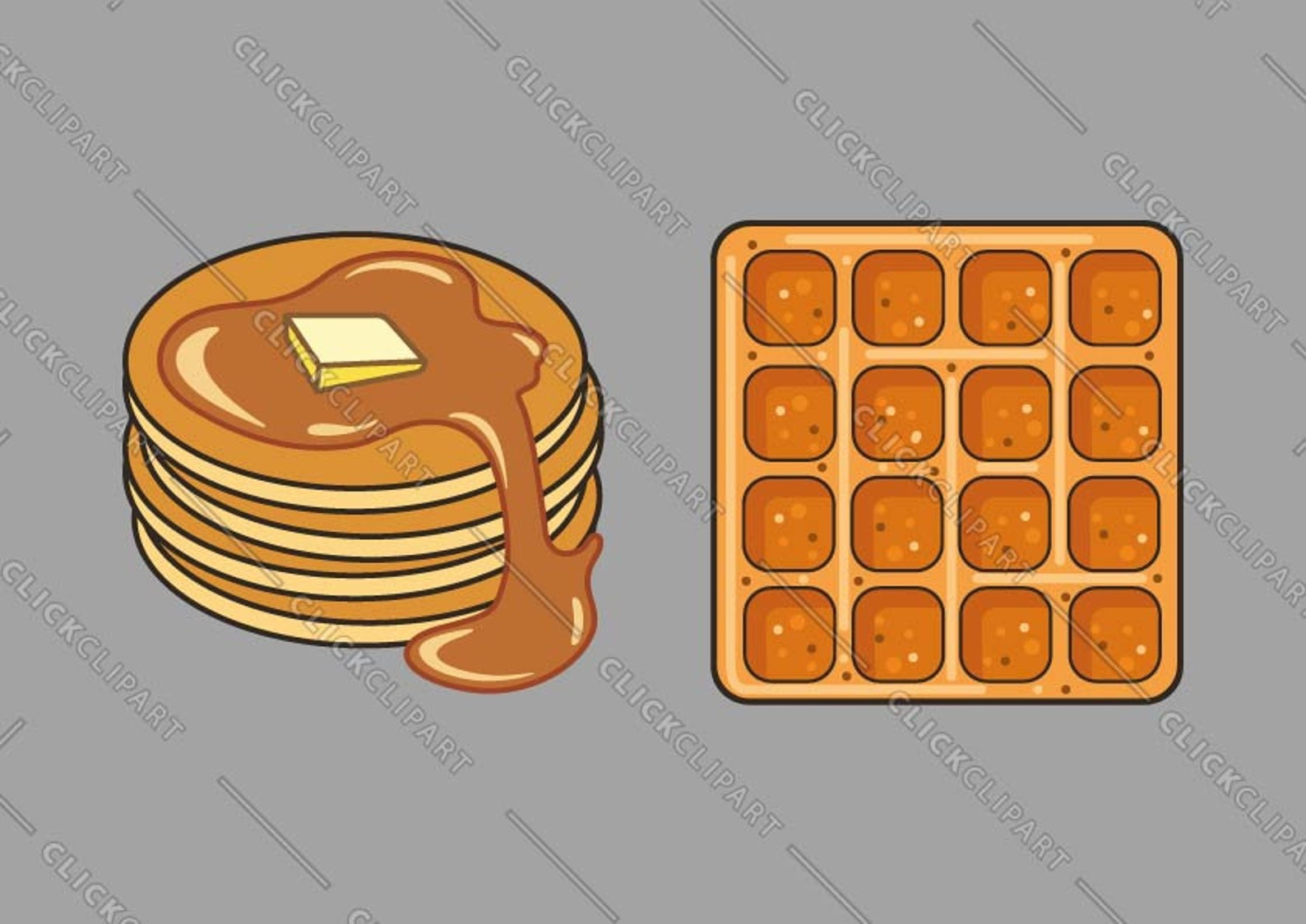 Crêpes SVG | Gaufre PNG | Clipart de boulangerie | Petit déjeuner ...