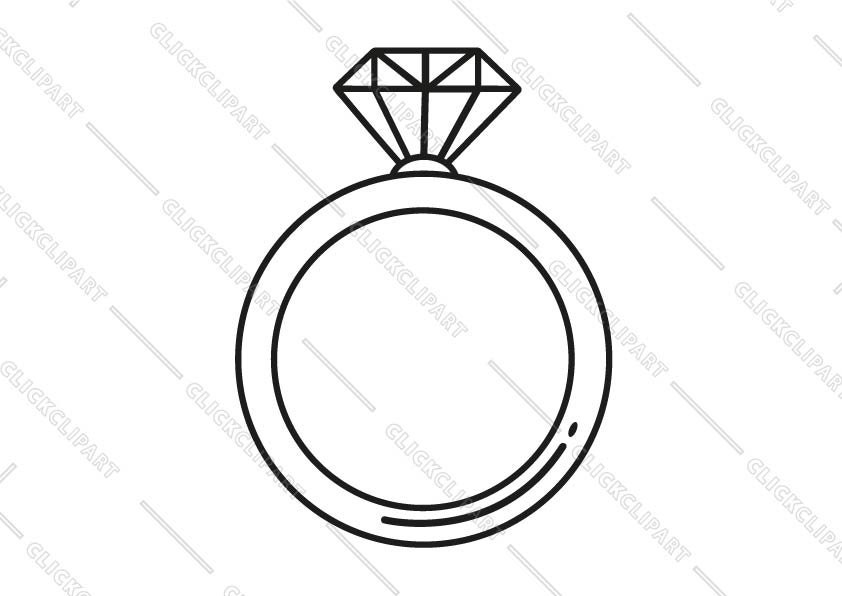 Diamond Ring SVG Wedding Ring PNG Engagement Ring Clipart - Etsy