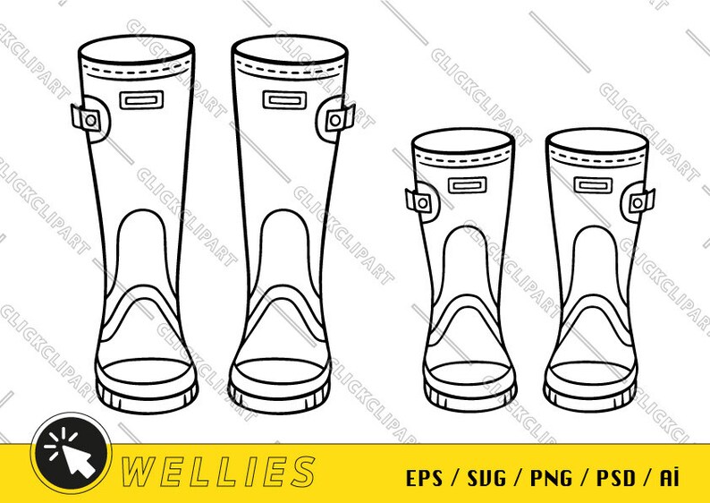 Rain Boots SVG | Wellie Clipart | Wellington Boot PNG | Gumboots ...