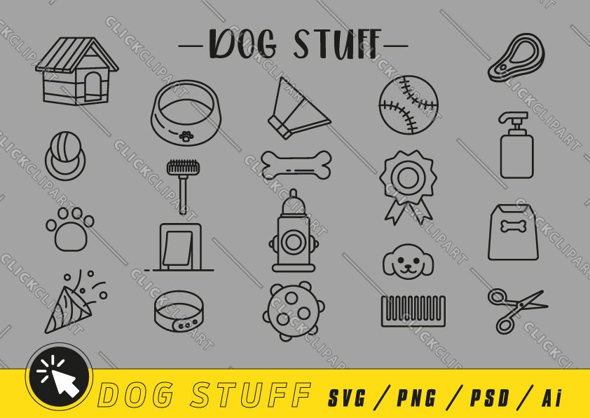 Dog Stuff SVG Dog Accessories SVG Dogs Toys Svg Dog Lover Svg Instagram ...