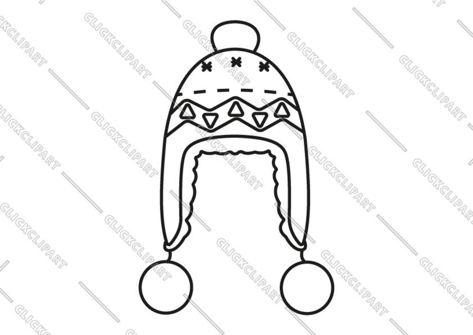 Winter Hat SVG Beanie PNG Christmas Hats Svg Ear Flap Hat Clipart Line ...