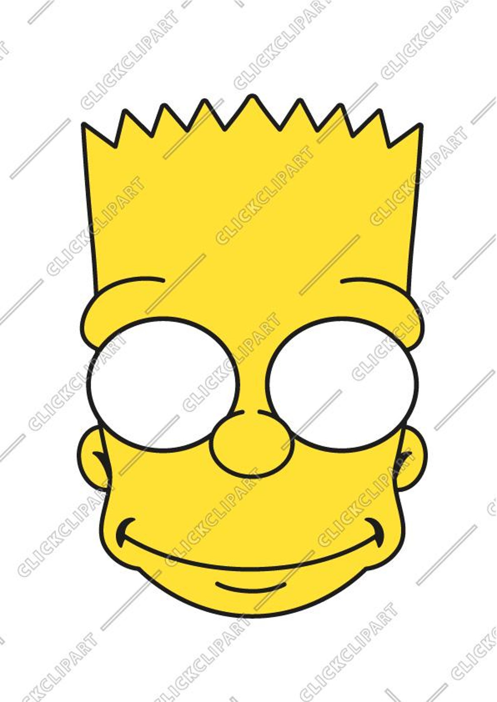 Simpsons, Bart, Birthday Party, Digital Paper Face Mask, SVG, Files for ...