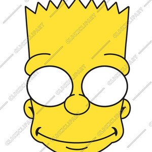 Simpsons, Bart, Birthday Party, Digital Paper Face Mask, SVG, Files for ...