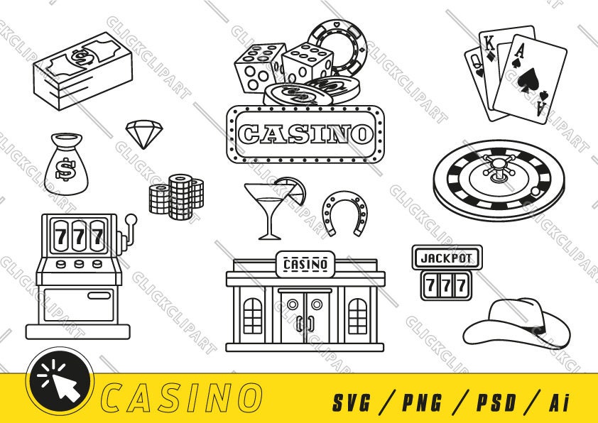 Casino SVG Gambling PNG Las Vegas SVG Casino Clipart Dice Playing Cards ...
