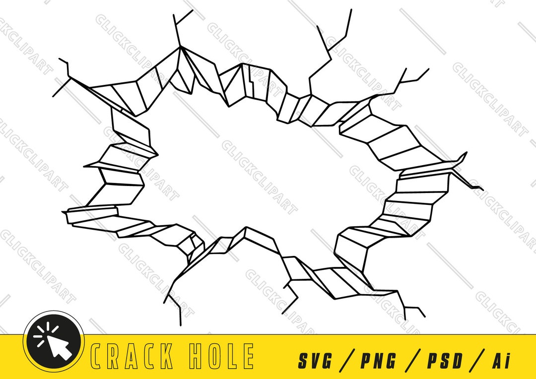 Broken Wall SVG | Man Cave SVG | Broken Wall Decal | Smash PNG ...