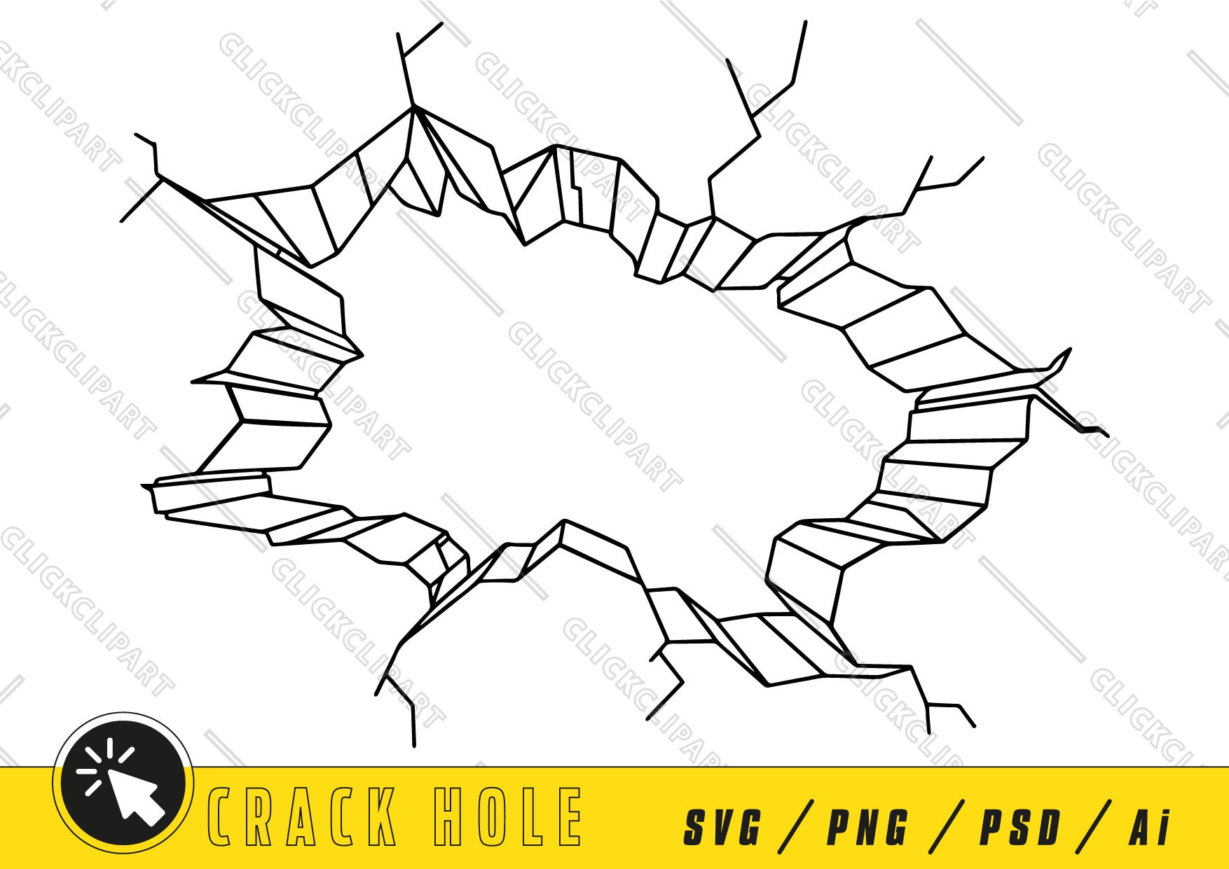Broken Wall SVG | Man Cave SVG | Broken Wall Decal | Smash PNG ...