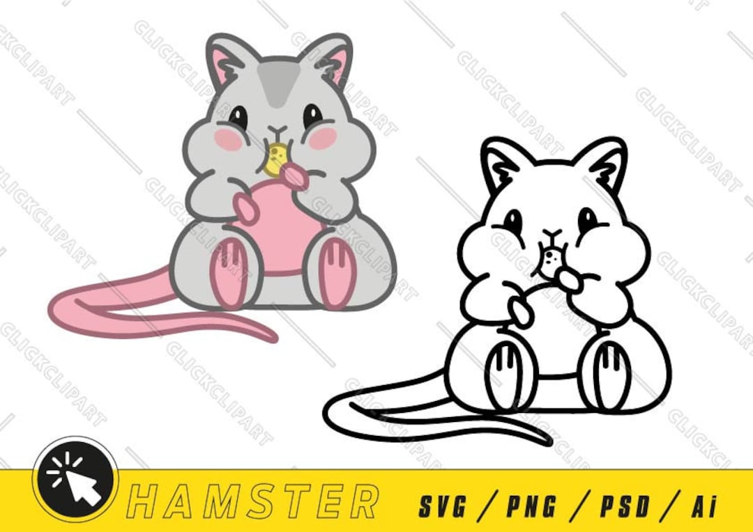 Słodki chomik SVG Hamster PNG Hamster Clipart Cobaia Camundongo Animais ...