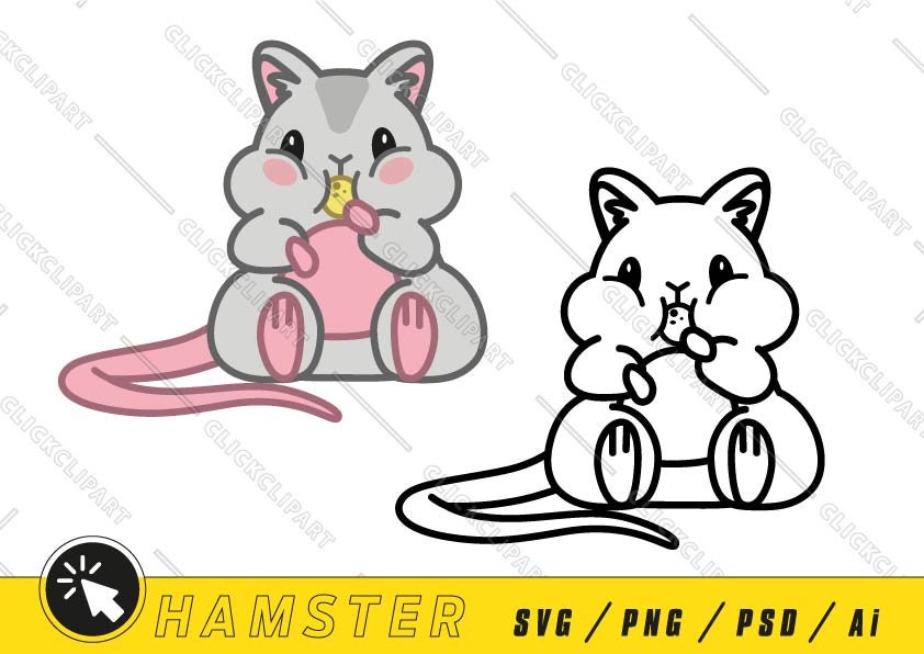 Cute Hamster SVG Hamster PNG Hamster Clipart Guinea Pig Mouse Cute ...
