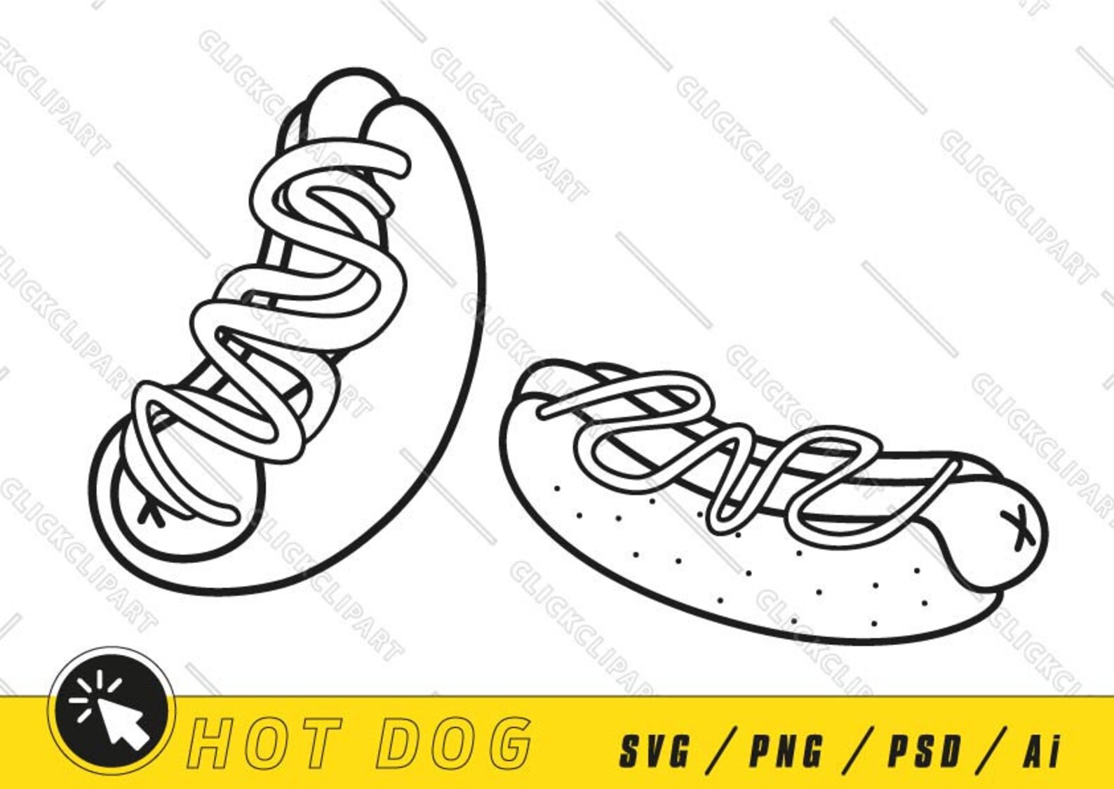 Hot Dog SVG Hot Dog PNG Hot Dog Clipart Sausage Svg Grilled Png BBQ ...