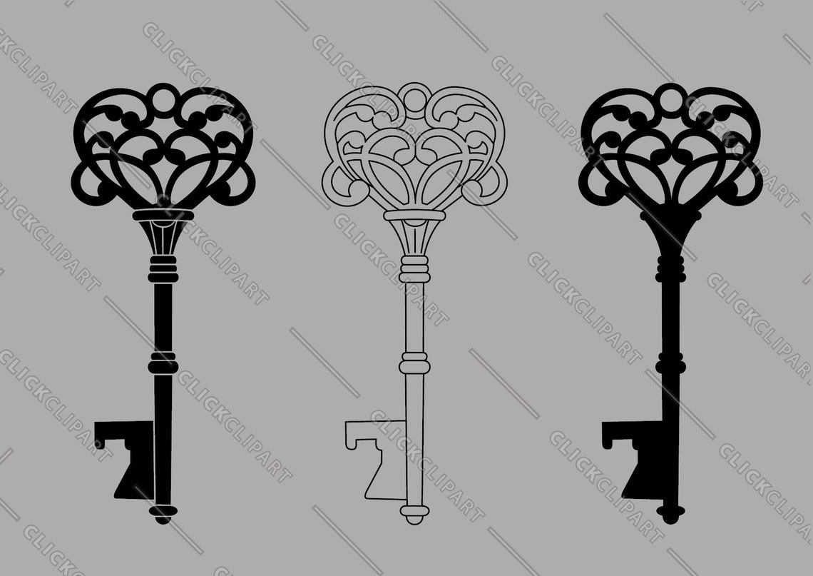 Key SVG Key PNG Key Clipart Vintage Keys Antique Key Vector Files ...