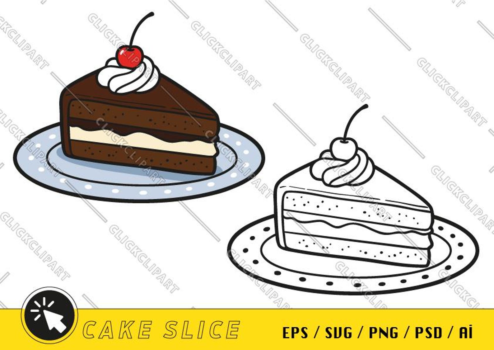 Cake Slice Clipart | Dessert PNG SVG Files for Cricut - Etsy