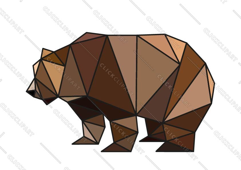 Bear SVG Wild Animal PNG Geometric Wall Art Printable - Etsy