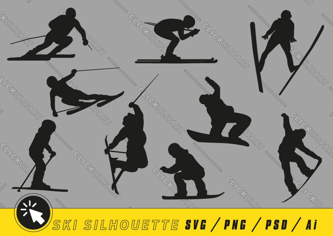 Ski SVG Ski PNG Ski Clipart Sports Svg Winter Wall - Etsy