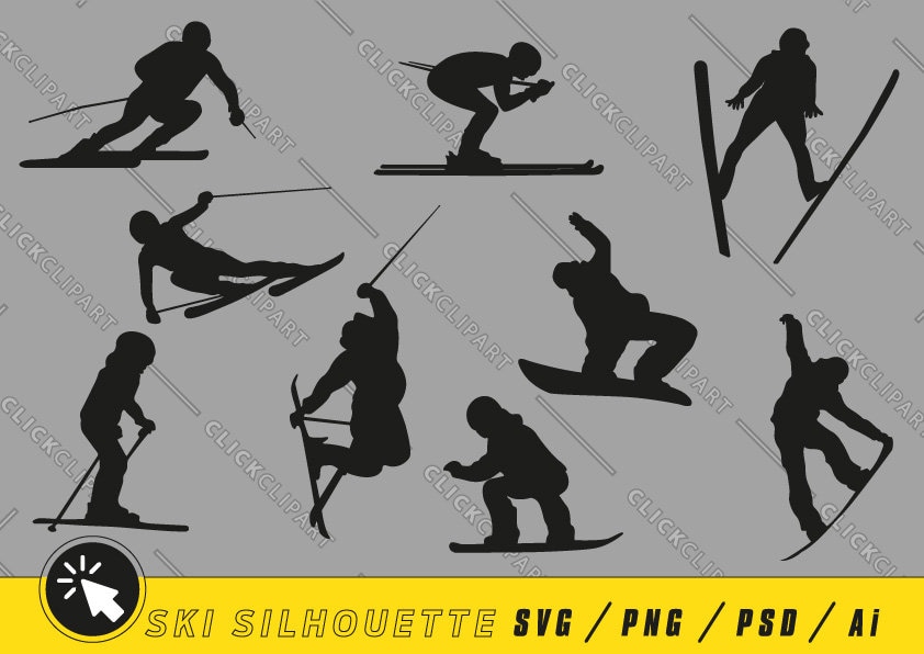 Ski SVG Ski PNG Ski Clipart Sports Svg Winter Wall Decor Svg Bundle ...