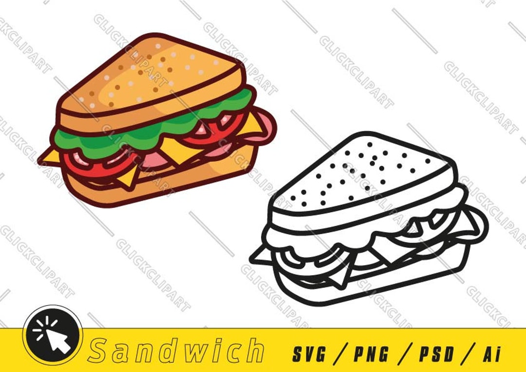 Sandwich SVG Burger SVG Lunch SVG Food Svg Sandwich Png Sandwich ...