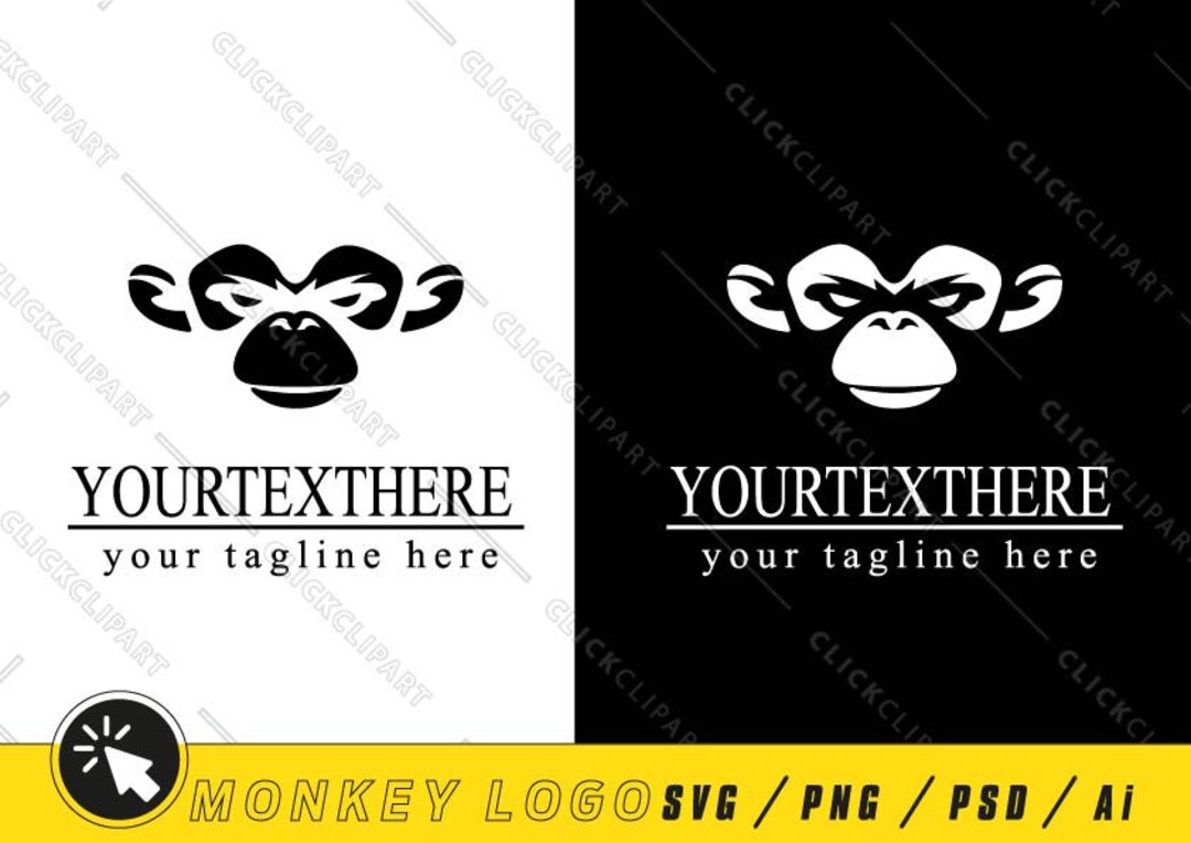 Affe-Logo SVG | Firmenlogo | Silhouette-Svg | Grafikdesign | Modernes ...