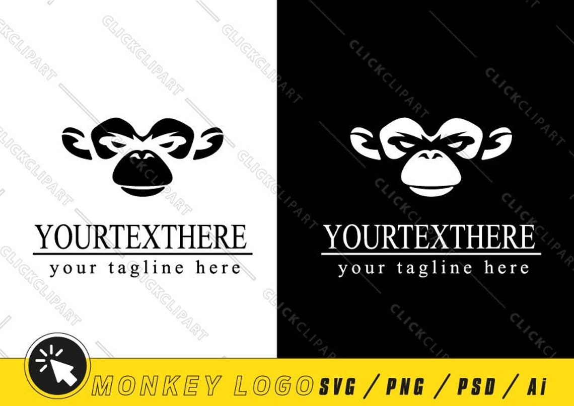 Affe-Logo SVG | Firmenlogo | Silhouette-Svg | Grafikdesign | Modernes ...