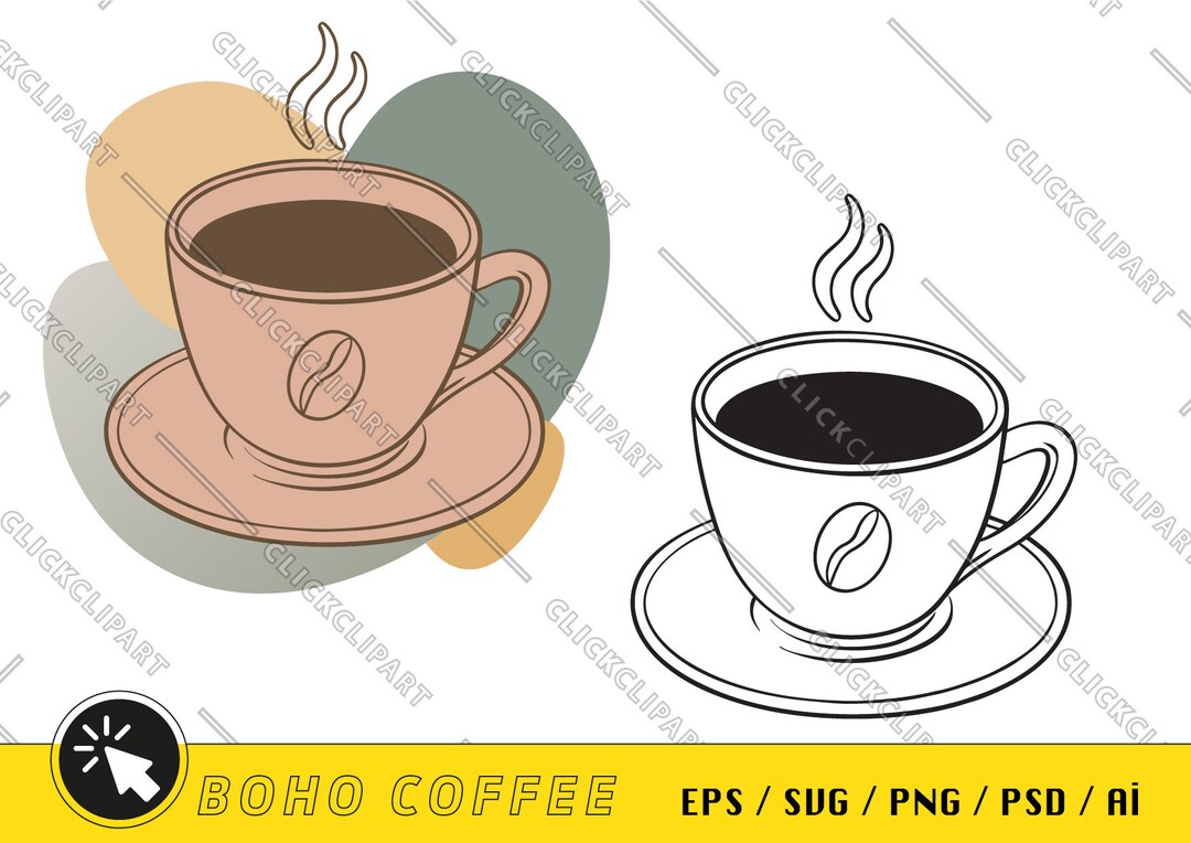 Boho Style | Coffee Cup SVG | Tea Cup PNG | Coffee Clipart | Coffee Mug ...