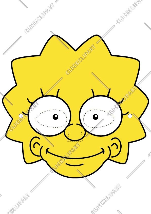 Lisa Simpsons Birthday Party Digital Paper Face Mask SVG - Etsy