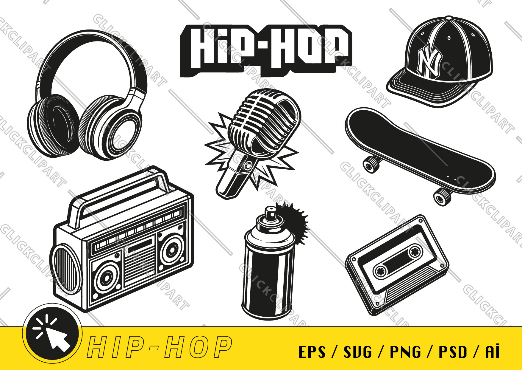Hip Hop SVG Rap SVG 80s SVG Old School Silhouette Svg Bundle Clip Art ...
