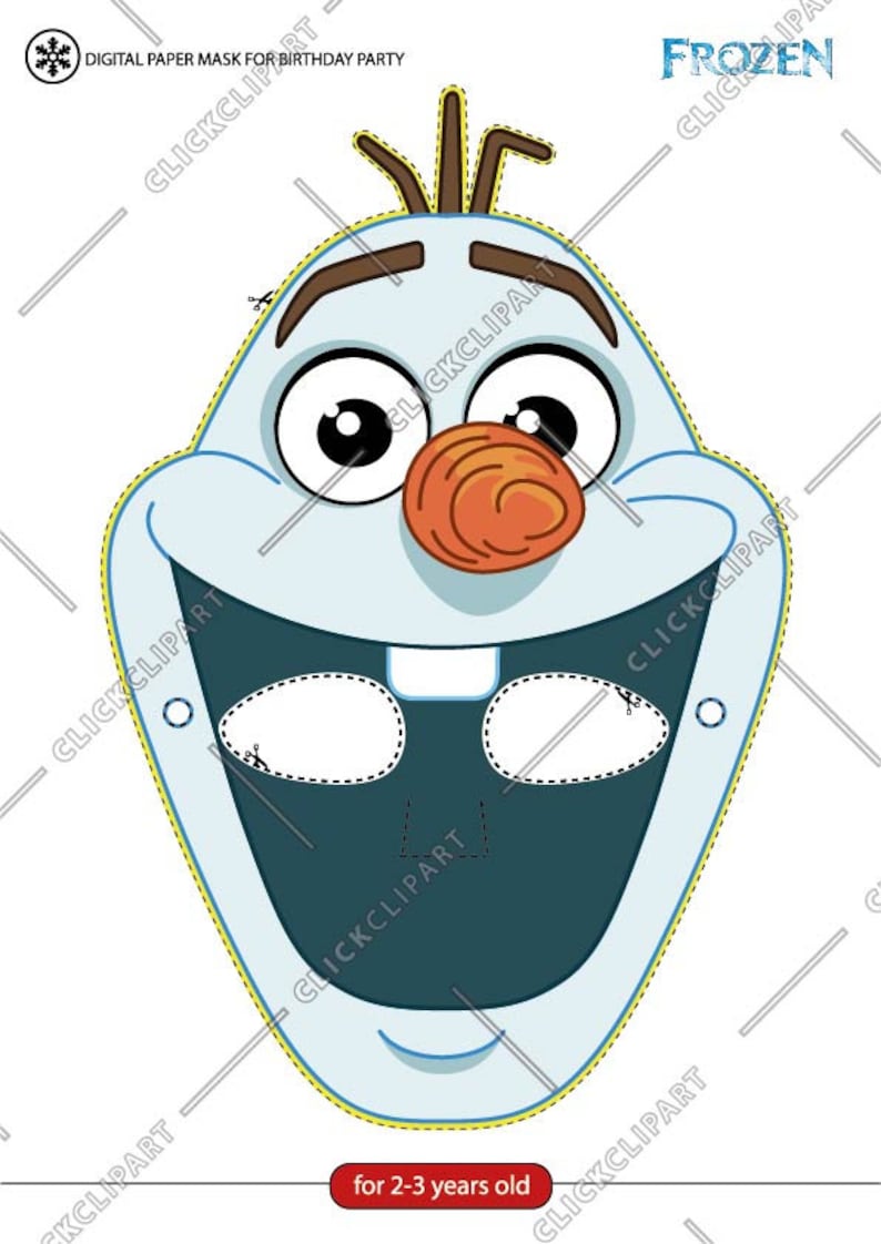 Olaf, Birthday Party, Digital Paper Face Mask, SVG, Files for Cricut - Etsy