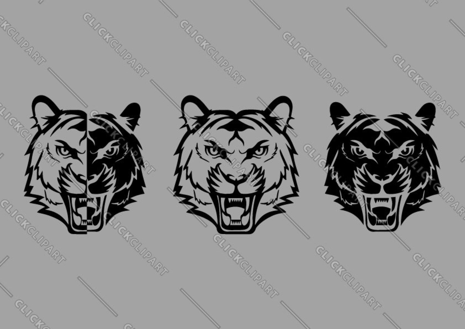 Tiger SVG | Silhouette | Tiger Face SVG | Black and White | SVG Files ...