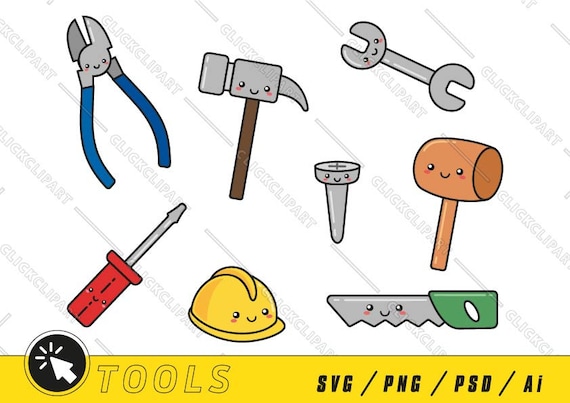 Tools Kawaii Vector Mechanical Tool Cartoon SVG Cut Files | Etsy