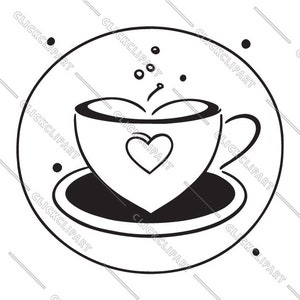 Coffee SVG Coffee Clipart Coffee Cup Mug Cut Files Line Art Instagram ...