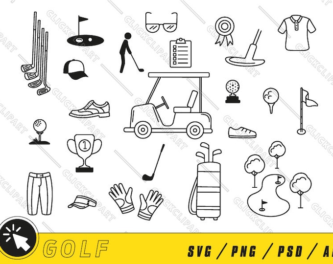 Golf SVG Golf PNG Golf Clipart Sports Svg Doodle Svg - Etsy