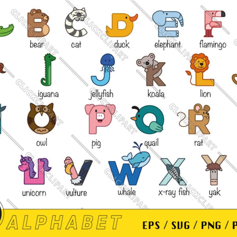 Letters Animals - Etsy