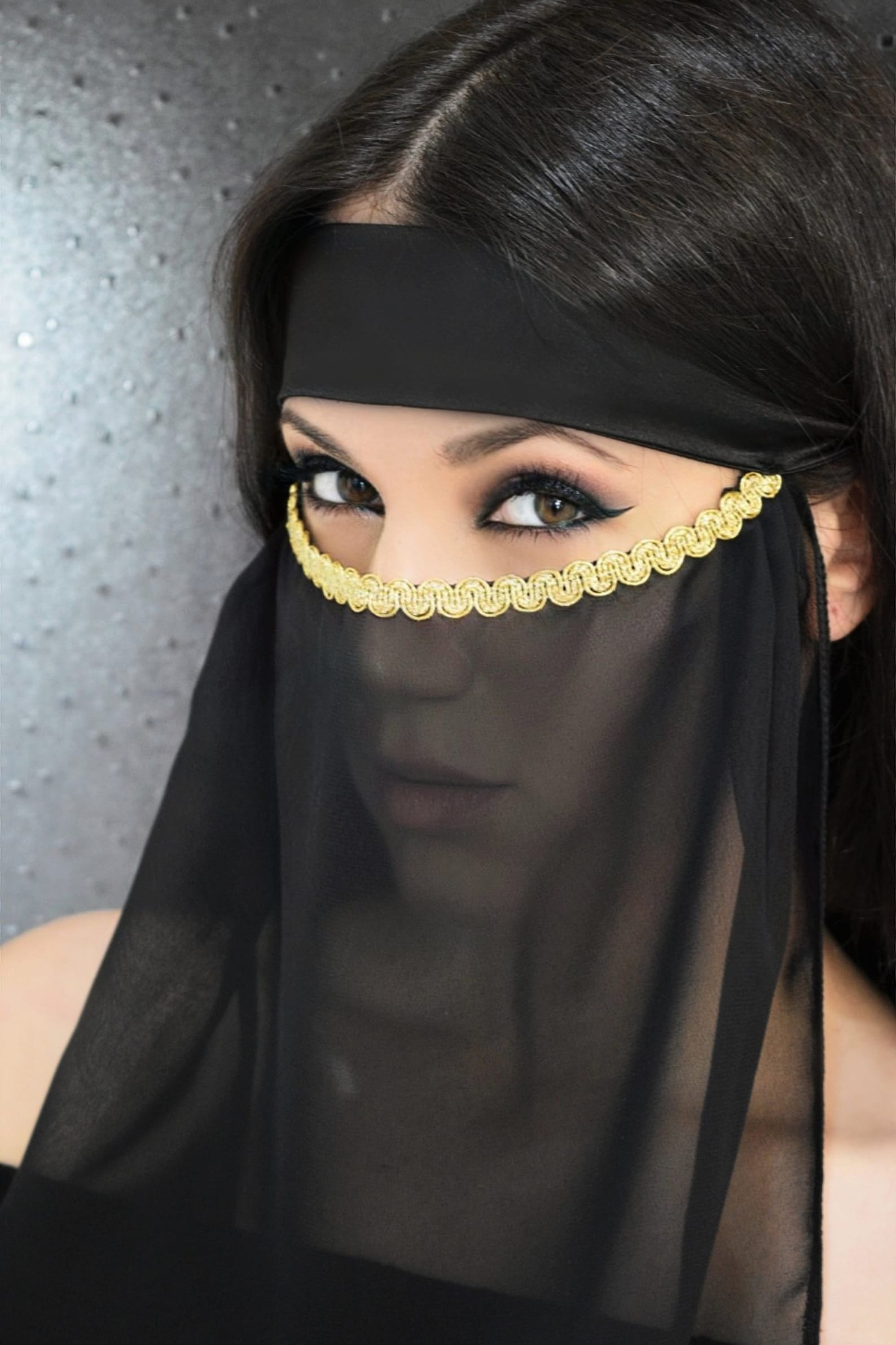 Sexy Full Face Mask/ Sheer Face Veil/belly Dancer Mask/chiffon - Etsy