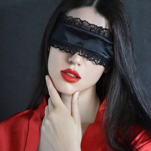 Satin Eye Mask/ BDSM Blindfold/ Sexy Face Mask/ Masquerade Mask/fetish ...