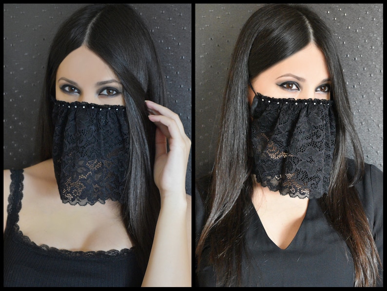 Lace Face Veil/ Cleopatra Face Mask/ Sexy Face Mask/ Designer Face Mask ...