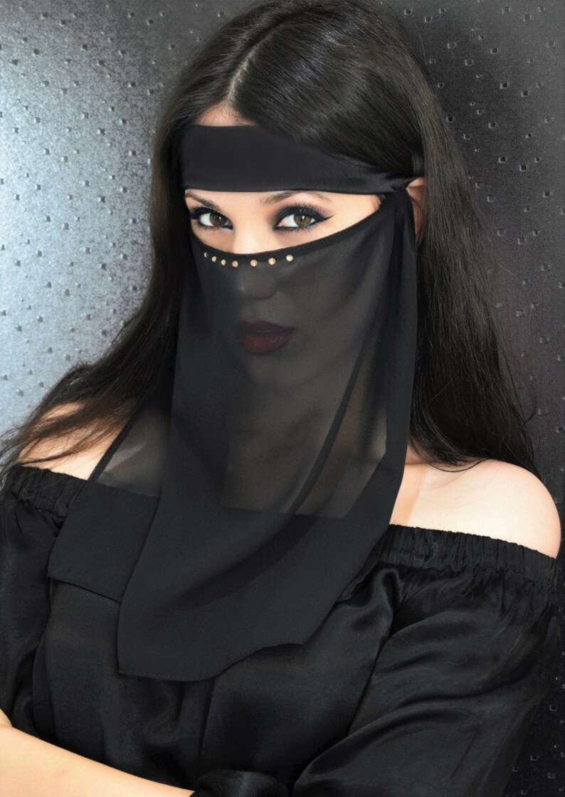 Chiffon Face Veil/ Sexy Veil Mask/ Sheer Veil/belly Dance Face Mask ...