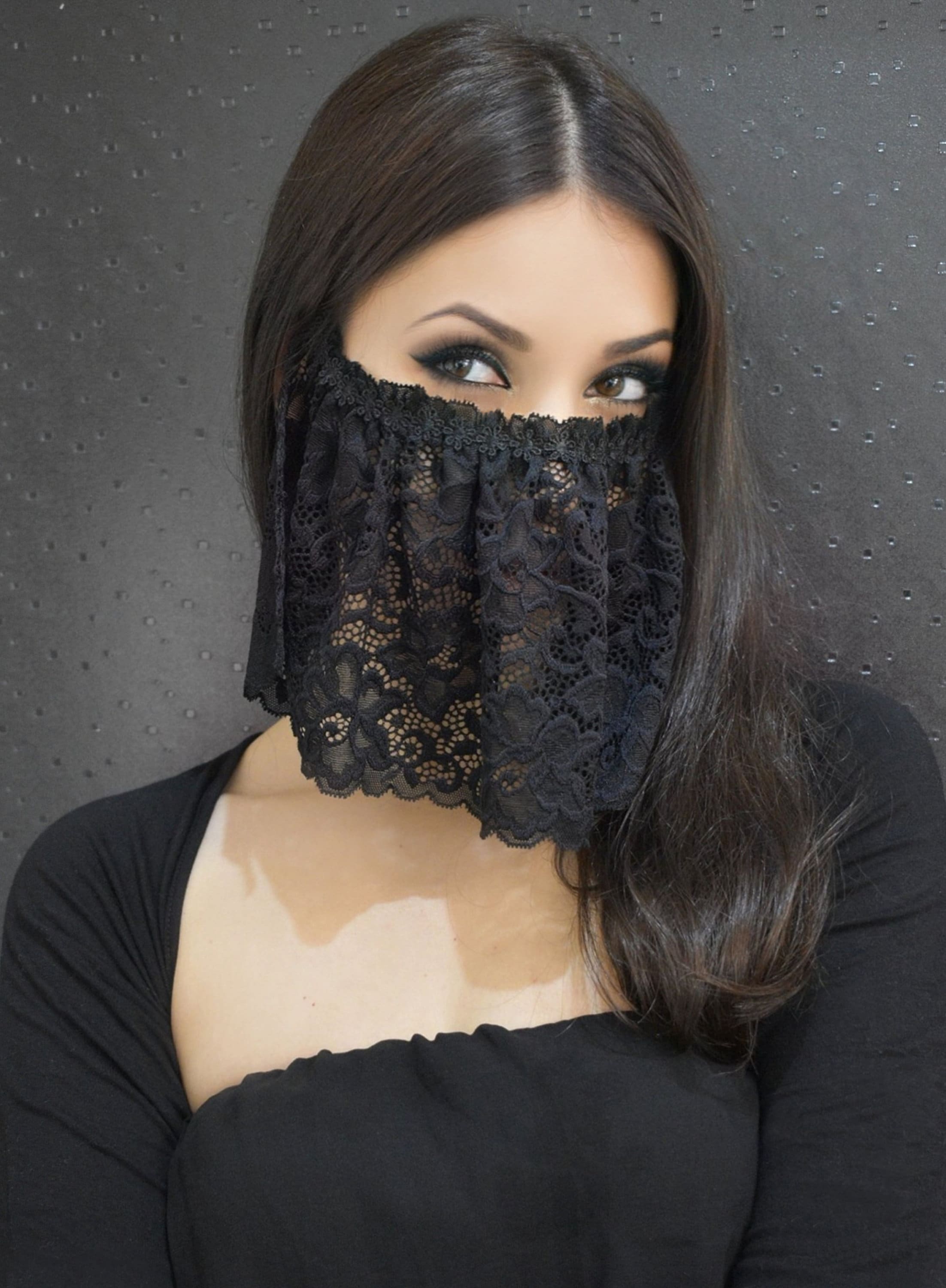 Lace Face Veil/ Sexy Face Mask/ Belly Dance Veil/ Exotic Mask/ Arabian ...