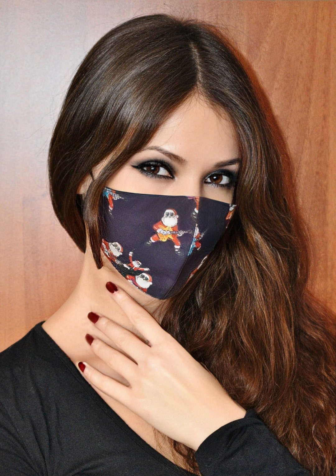 Christmas Holiday Face Mask/festive Face Mask/funky Santa Face Mask ...