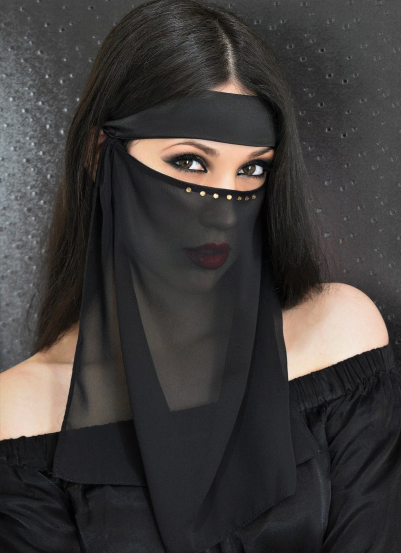 Sheer Face Veil /chiffon Veil Mask/sexy Veil/belly Dance Mask/arabian ...