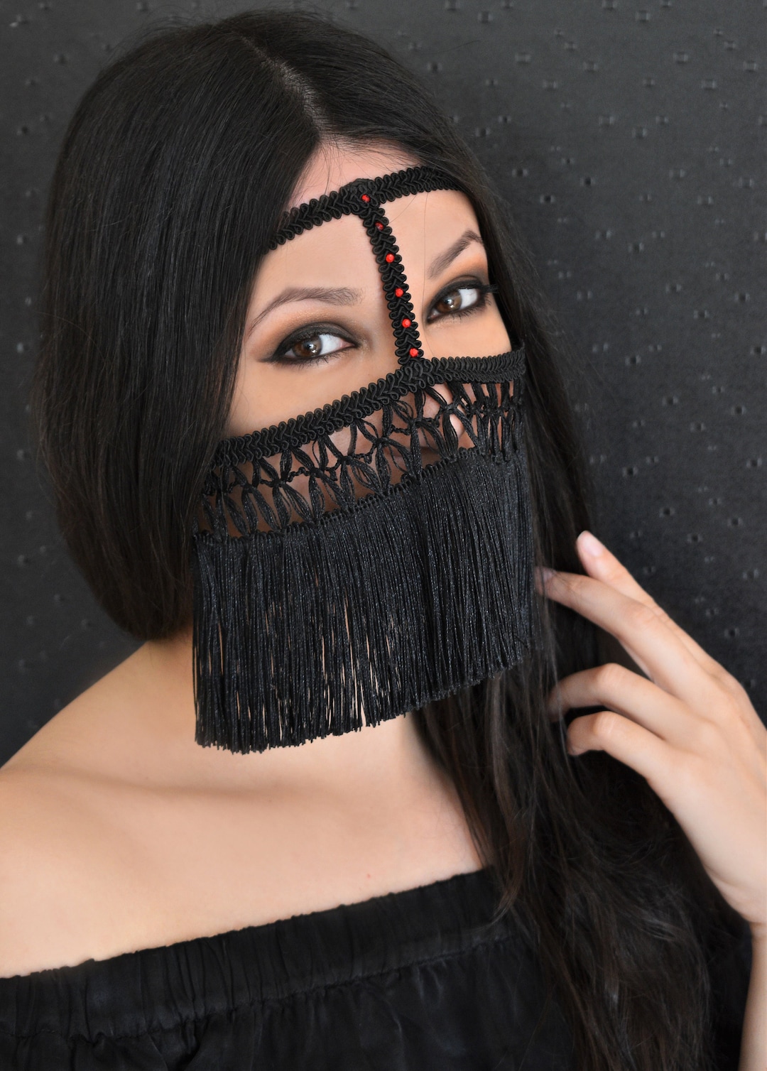 Fringe Face Mask/sexy Face Veil/belly Dance Veil Mask/tassels Cleopatra ...