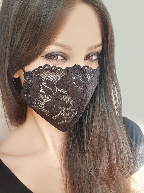 Designer Face Mask/Lace Face Mask/Satin Face Mask/Sexy Face | Etsy