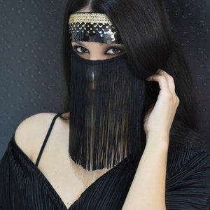 Belly Dance Mask/fringe Face Veil/sexy Mask/tassels Mask/see-through ...