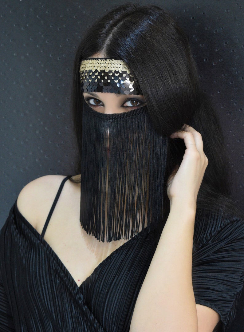 Belly Dance Mask/fringe Face Veil/sexy Mask/tassels Mask/see-through ...