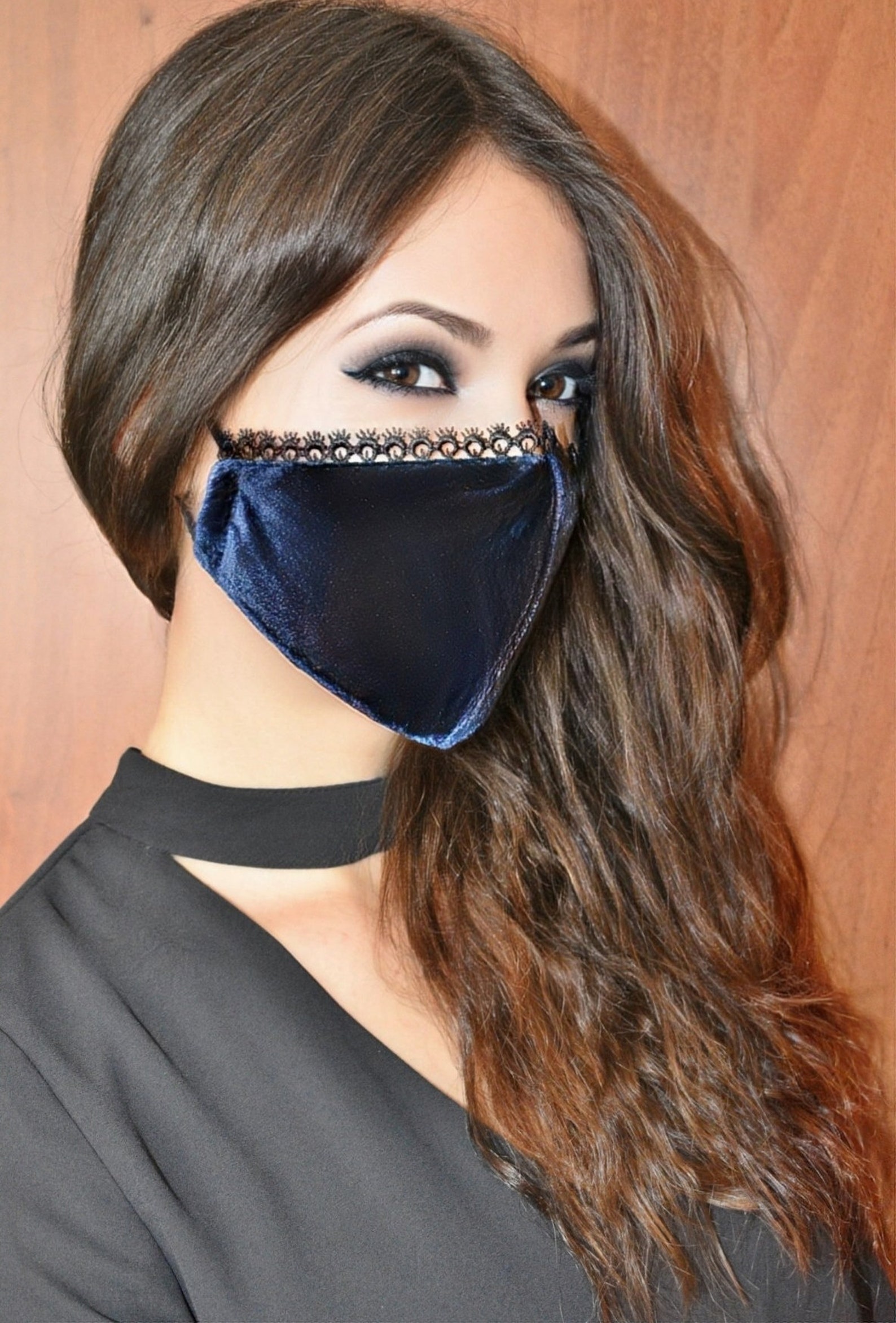 Luxury Velvet Face Mask/lace Face Mask /designer Face - Etsy