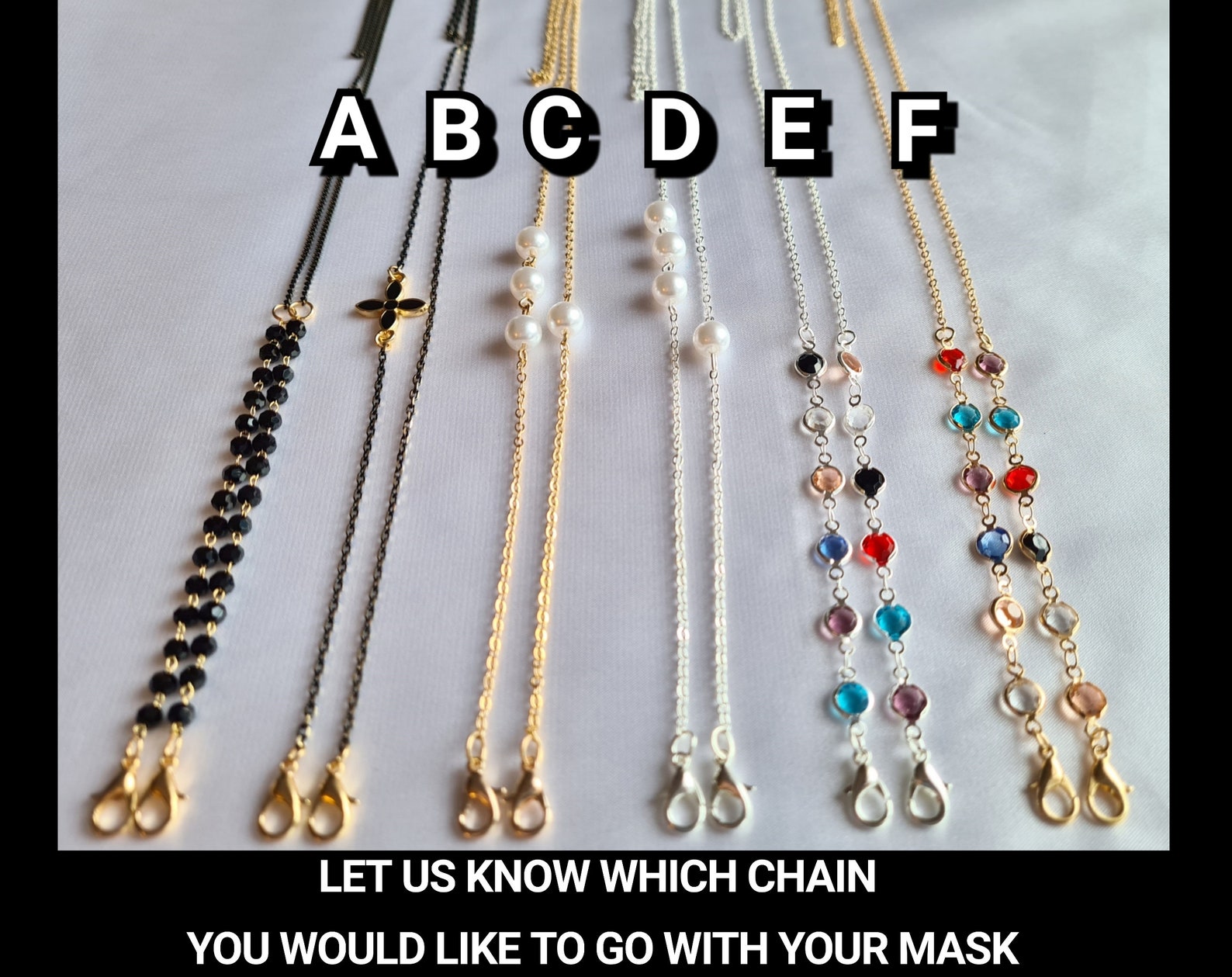 Face Mask Chain/Lace Face Mask/Satin Face Mask/Necklace Face | Etsy