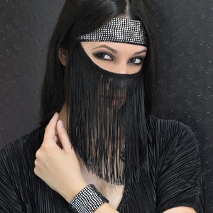 Belly Dance Mask/fringe Face Veil/sexy Mask/tassels Mask/see-through ...