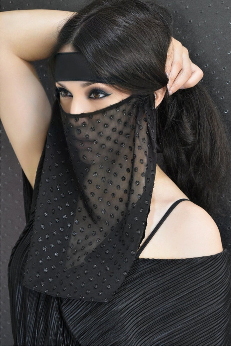 Chiffon Face Veil/ Sexy Veil Mask/ Sheer Veil/belly Dance Face - Etsy