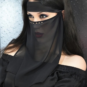 Sheer Face Veil /chiffon Veil Mask/sexy Veil/belly Dance Mask/arabian ...