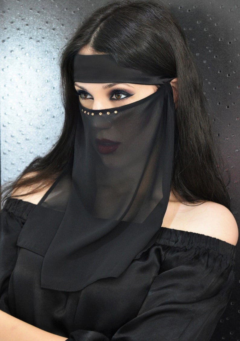 Sheer Face Veil /chiffon Veil Mask/sexy Veil/belly Dance - Etsy