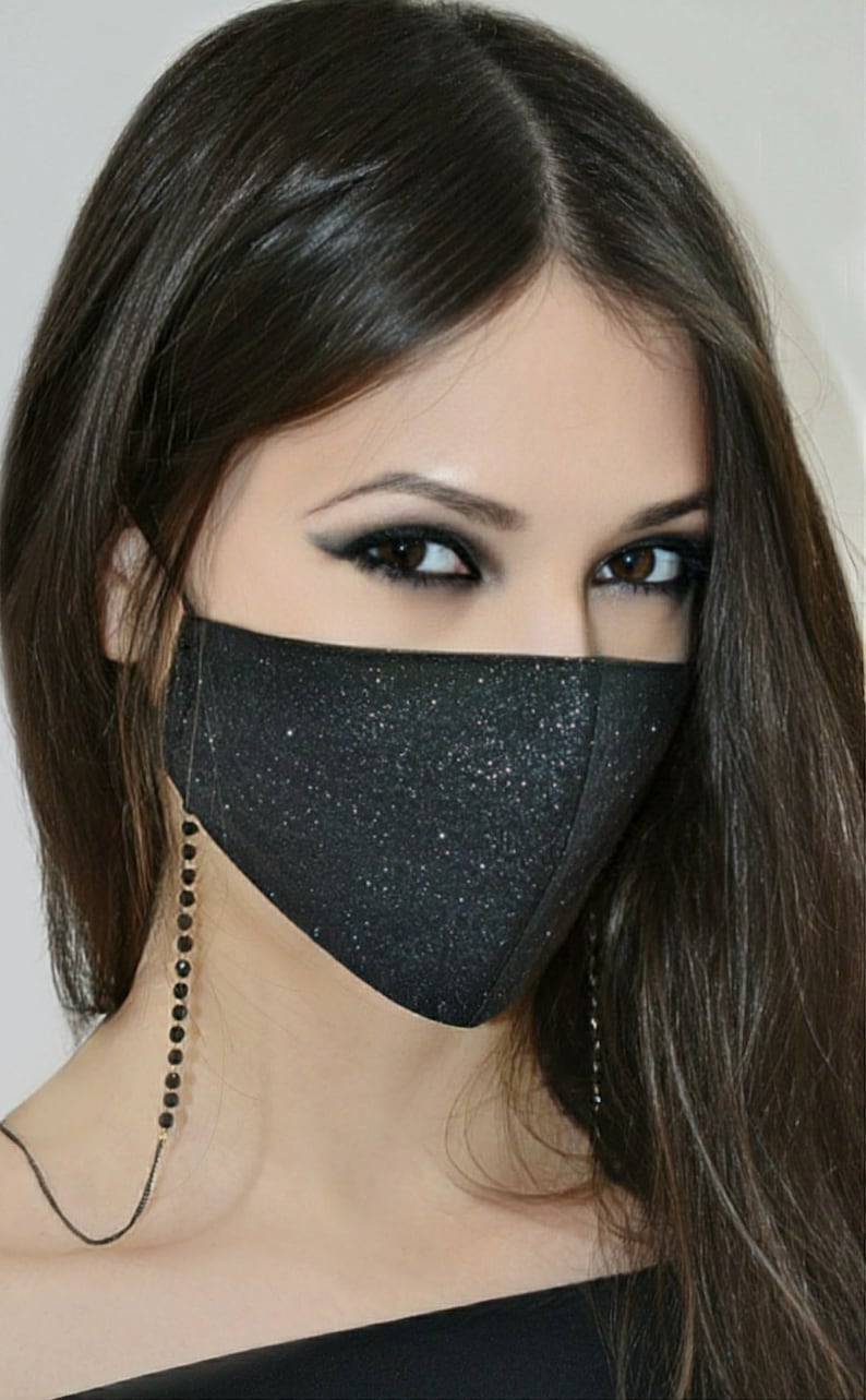 Sequin Face Mask/face Mask Chain/glitter Mask/necklace Face | Etsy